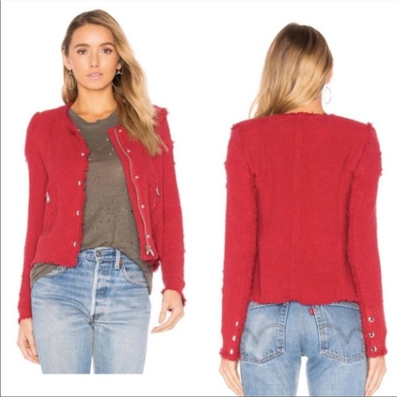 Jackets & Coats | Iro Agnette Red Tweed Blazer | Poshmark